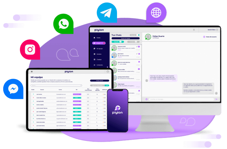 Chat center - Piyion | Unifica tus chats en un solo lugar